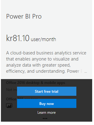 Power BI starting a trial – CRM Keeper