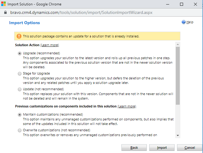 Managed solutions Update vs Upgrade vs Stage – CRM Keeper