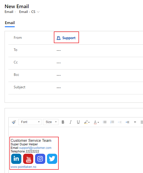 Dynamics 365 Email – HTML Signature and Sender – CRM Keeper